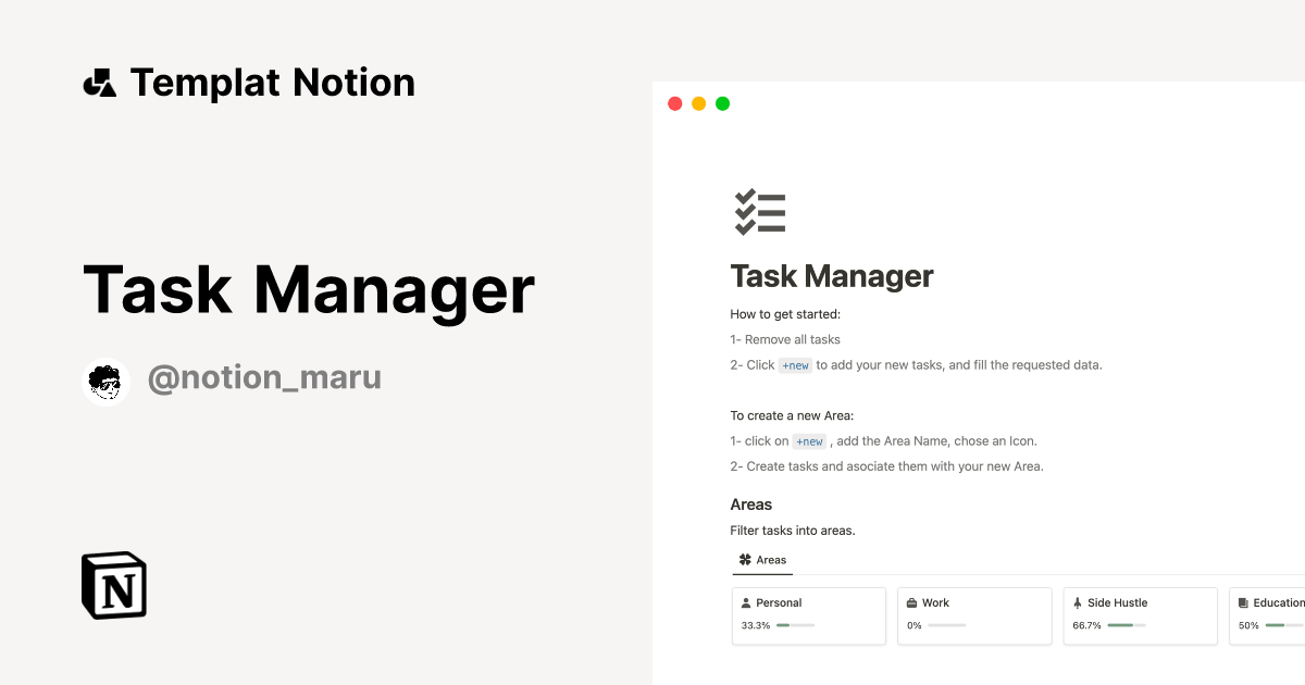 Templat Task Manager | Notion Marketplace