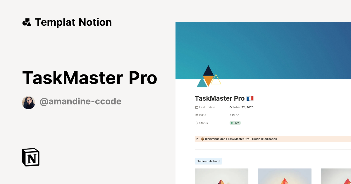 Templat TaskMaster Pro | Notion Marketplace
