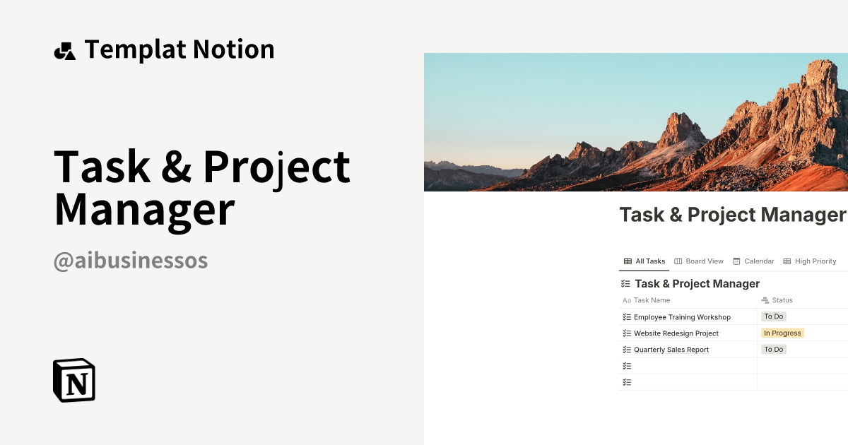 Templat Task & Project Manager | Notion Marketplace