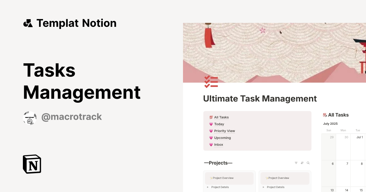 Templat Tasks Management | Notion Marketplace