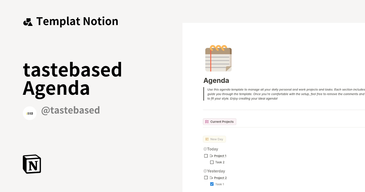 Templat tastebased Agenda | Notion Marketplace