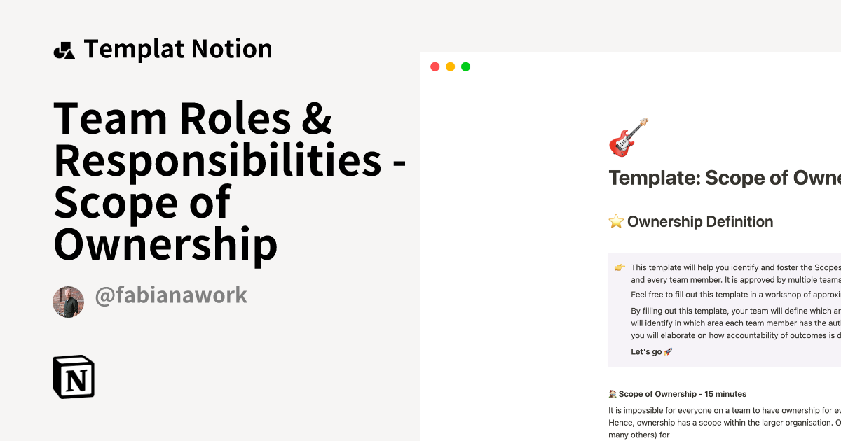 Templat Team Roles & Responsibilities - Scope of Ownership | Notion ...