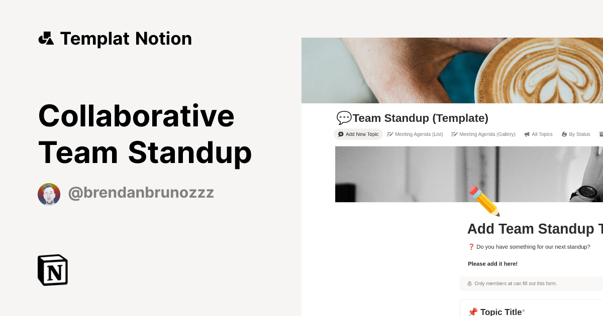 Templat Collaborative Team Standup | Notion Marketplace