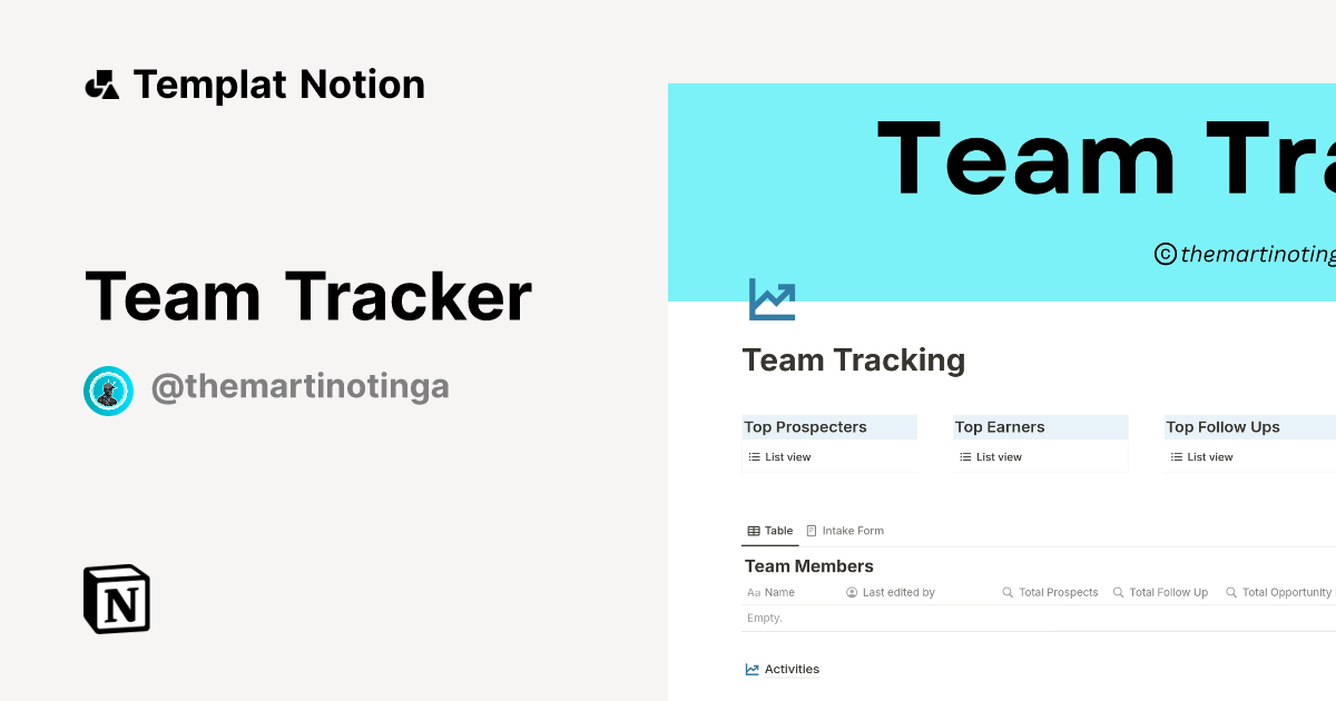 Templat Team Tracker | Notion Marketplace