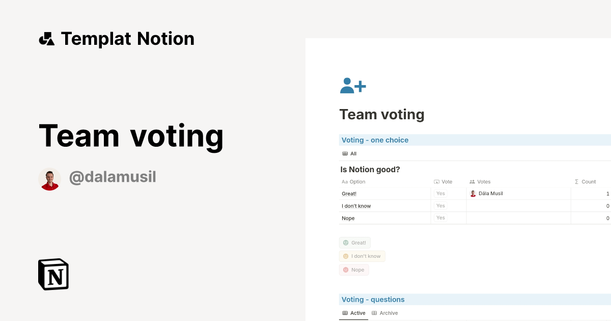 Templat Team voting | Notion Marketplace
