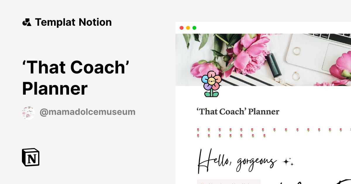 Templat ‘That Coach’ Planner | Notion Marketplace