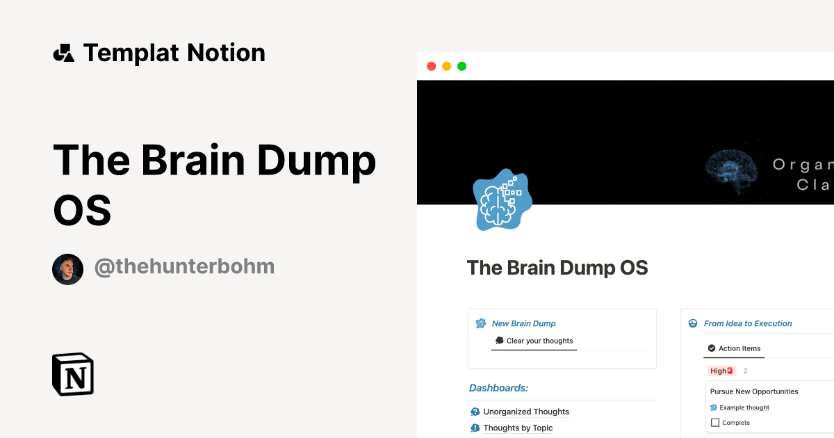 Templat The Brain Dump OS | Notion Marketplace
