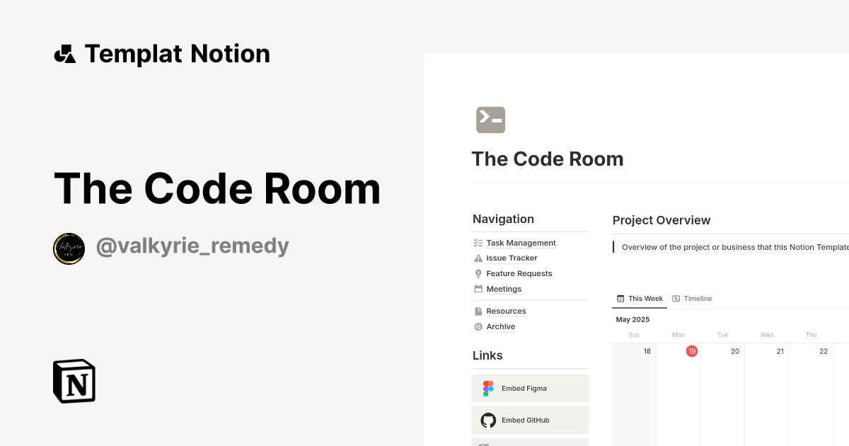 Templat The Code Room | Notion Marketplace