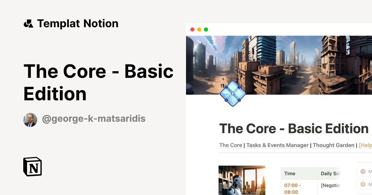 Templat The Core - Basic Edition | Notion Marketplace