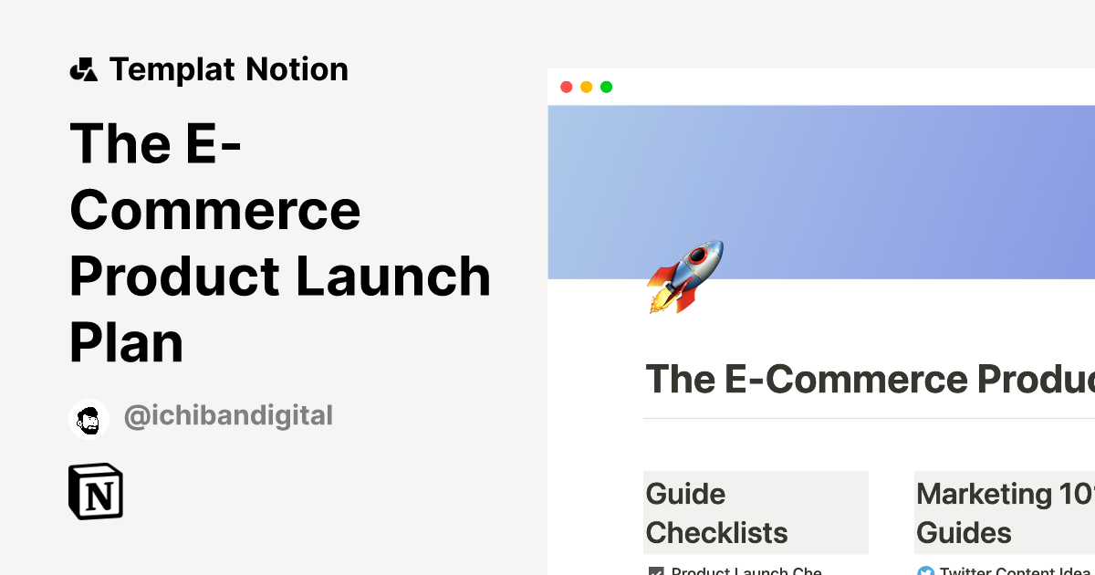 Templat The E-Commerce Product Launch Plan | Notion Marketplace