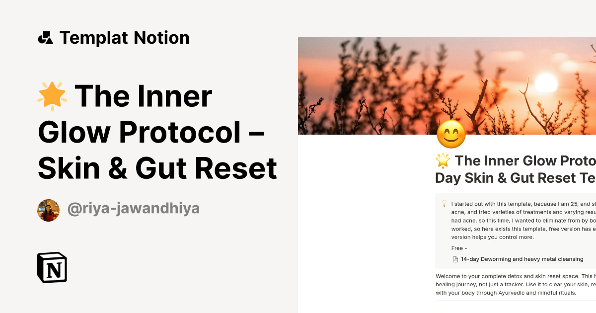 🌟 The Inner Glow Protocol – Skin & Gut Reset Templat oleh Riya ...