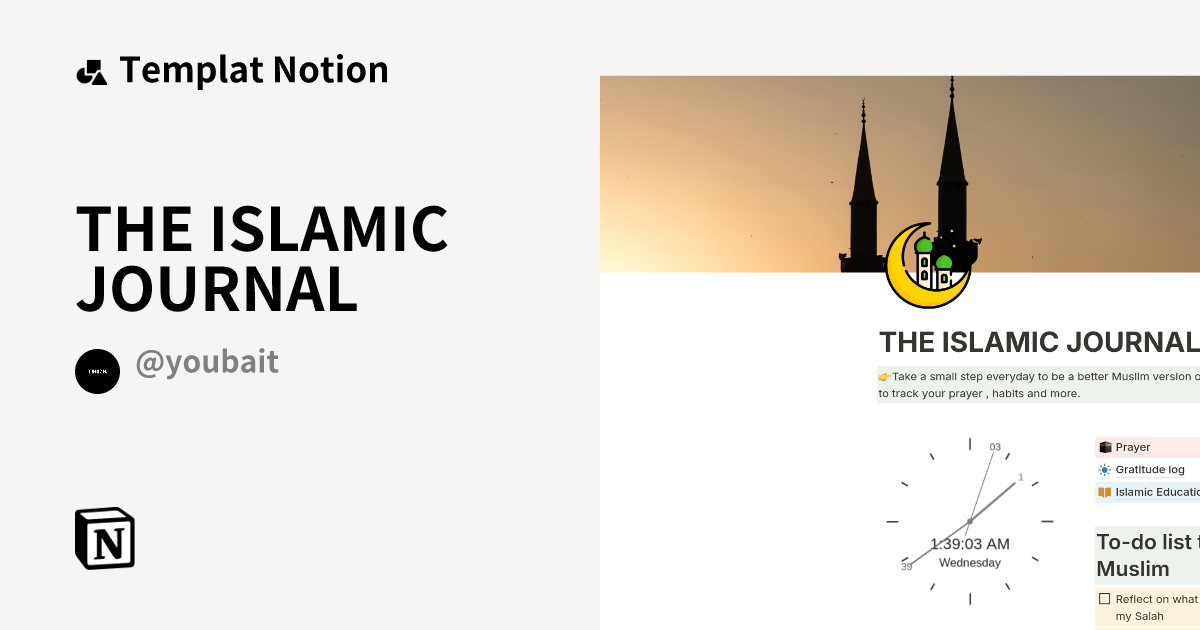 THE ISLAMIC JOURNAL Templat oleh youbait | Notion Marketplace