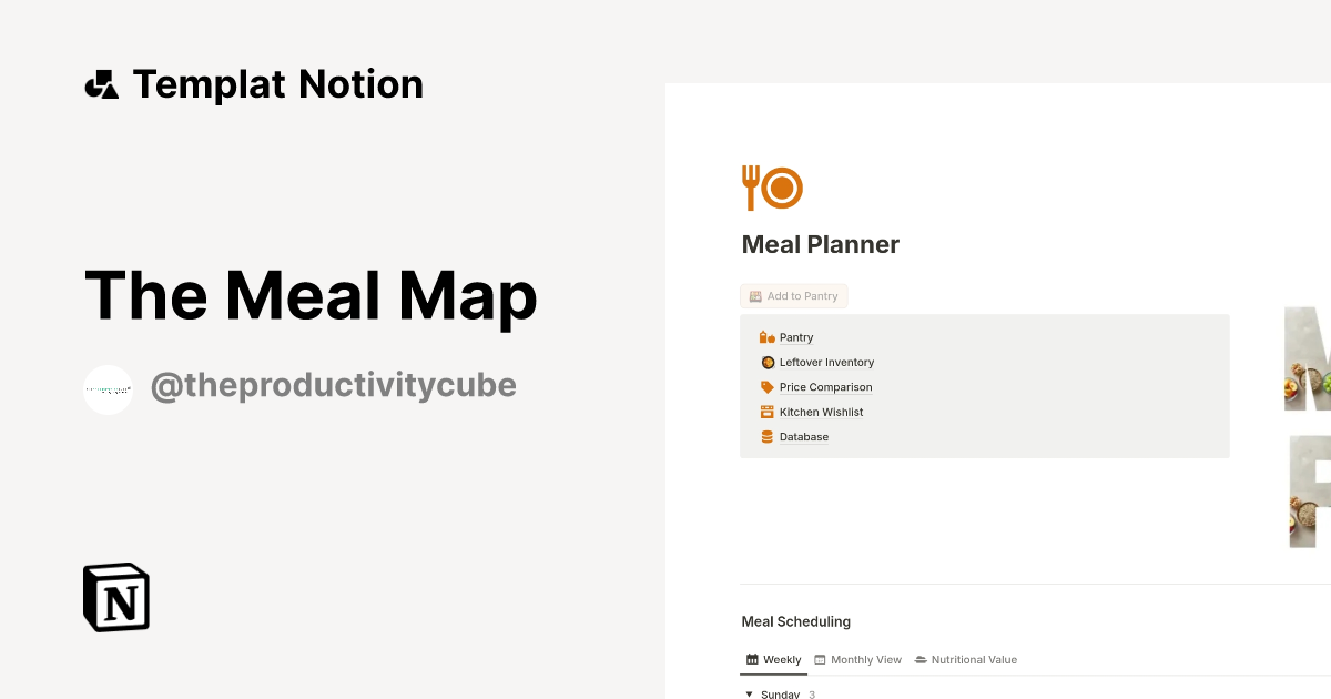 The Meal Map Templat oleh theproductivitycube | Notion Marketplace