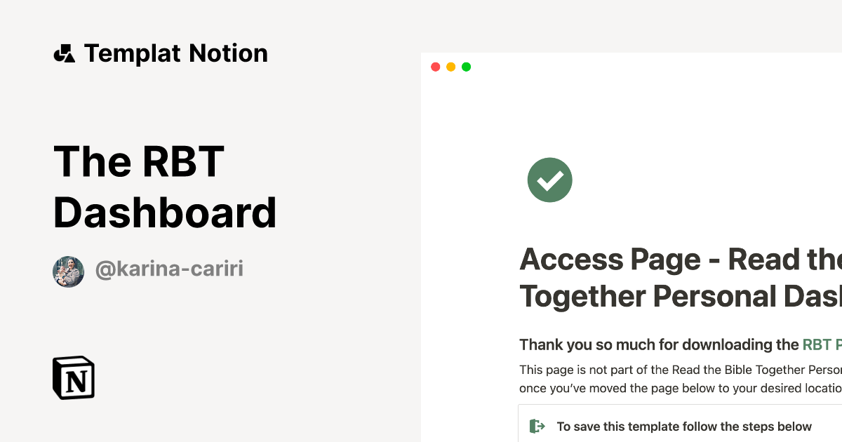 Templat The RBT Dashboard | Notion Marketplace
