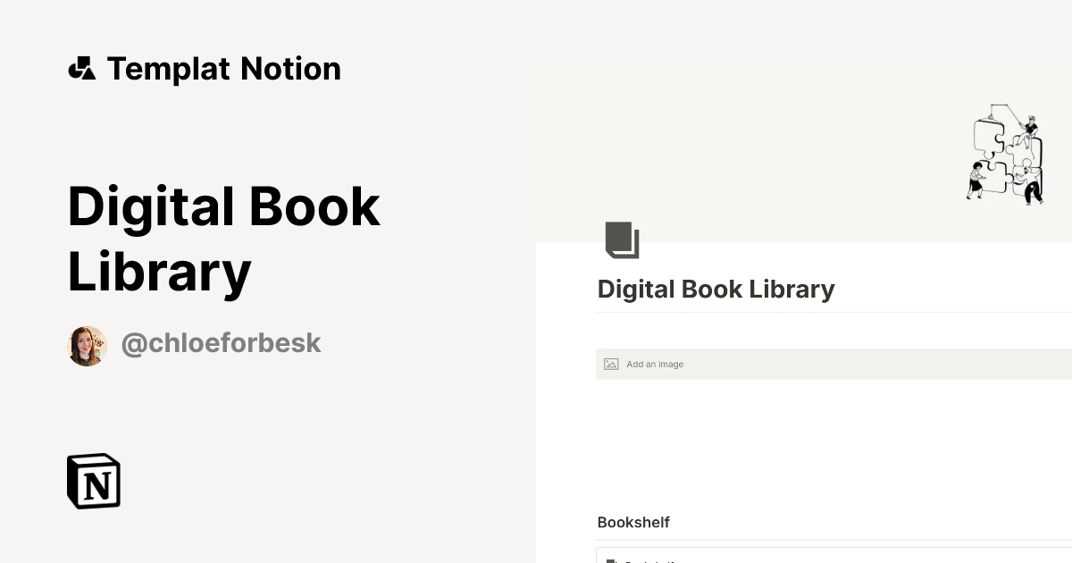 Digital Book Library Templat oleh Chloe Forbes-Kindlen | Notion Marketplace