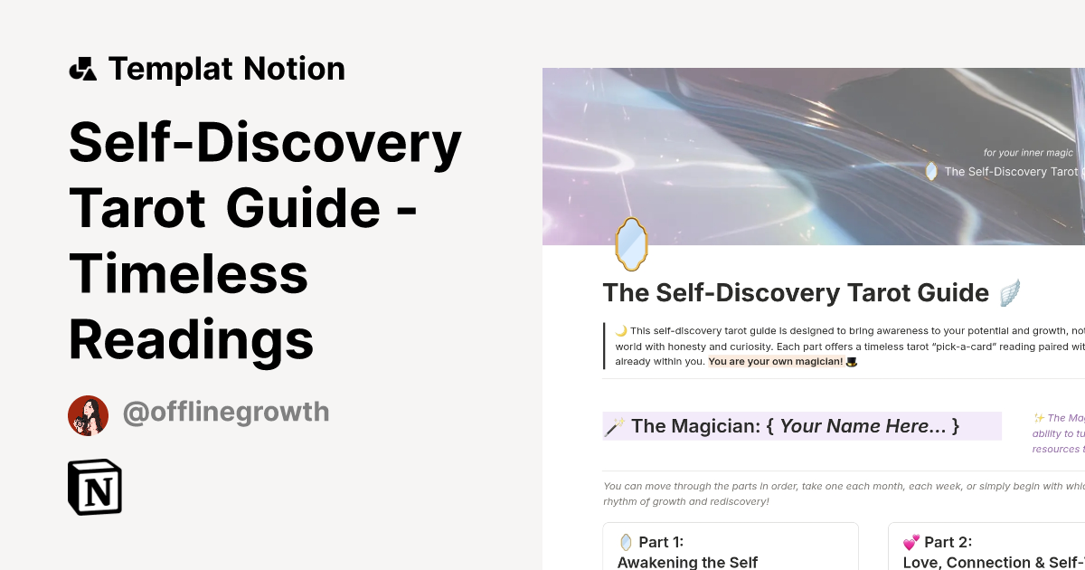 Self-Discovery Tarot Guide - Timeless Readings Templat oleh Offline ...