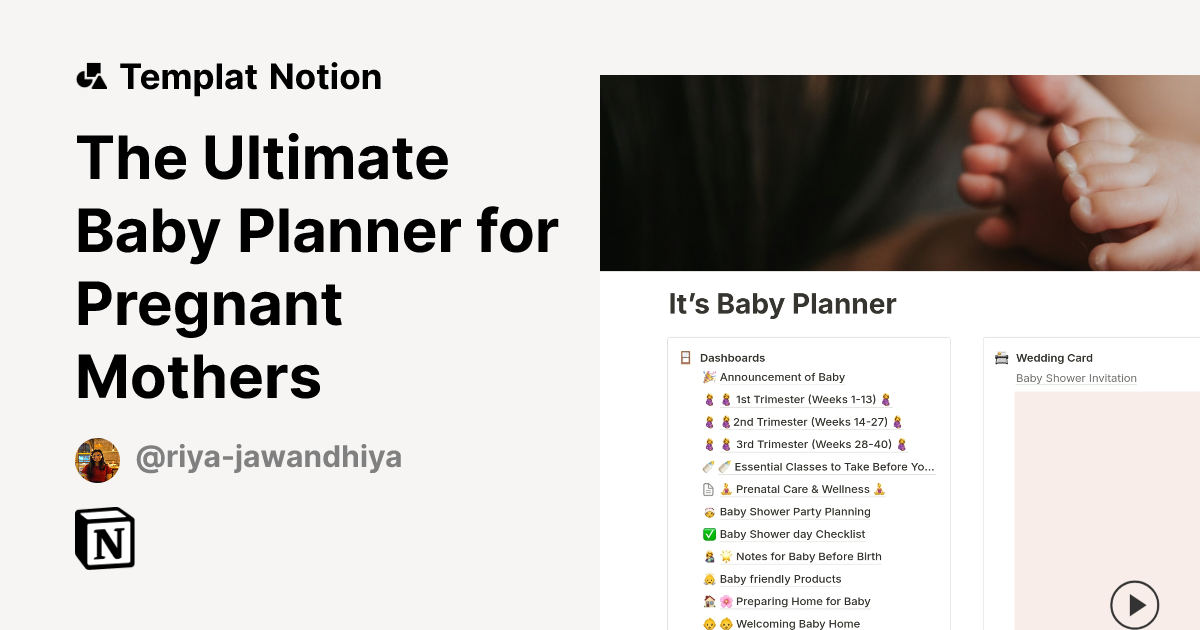 Templat The Ultimate Baby Planner for Pregnant Mothers | Notion Marketplace