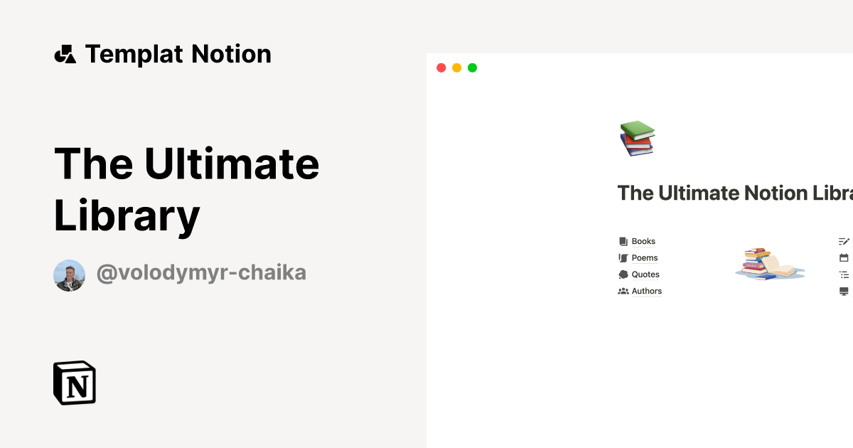 Templat The Ultimate Library | Notion Marketplace