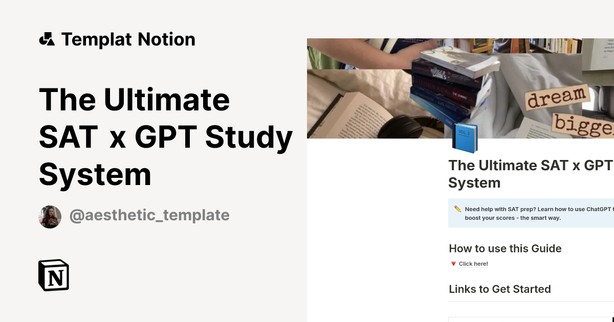 Templat The Ultimate SAT x GPT Study System | Notion Marketplace