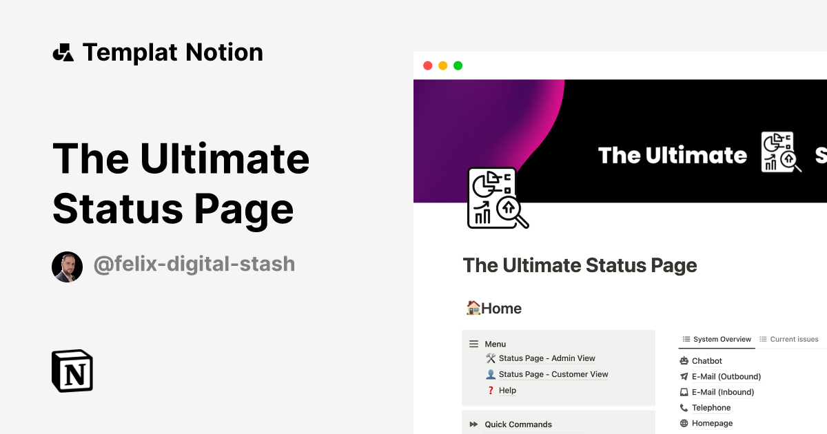 Templat The Ultimate Status Page | Notion Marketplace