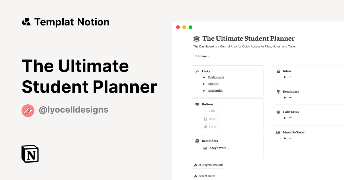 Templat The Ultimate Student Planner | Notion Marketplace