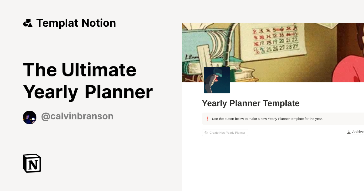 Templat The Ultimate Yearly Planner | Notion Marketplace