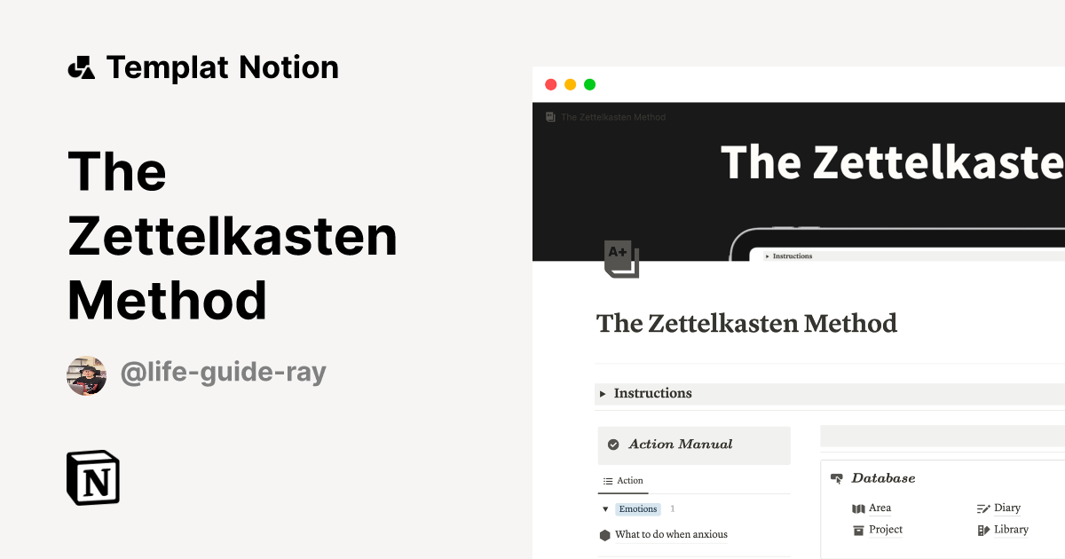Templat The Zettelkasten Method | Notion Marketplace
