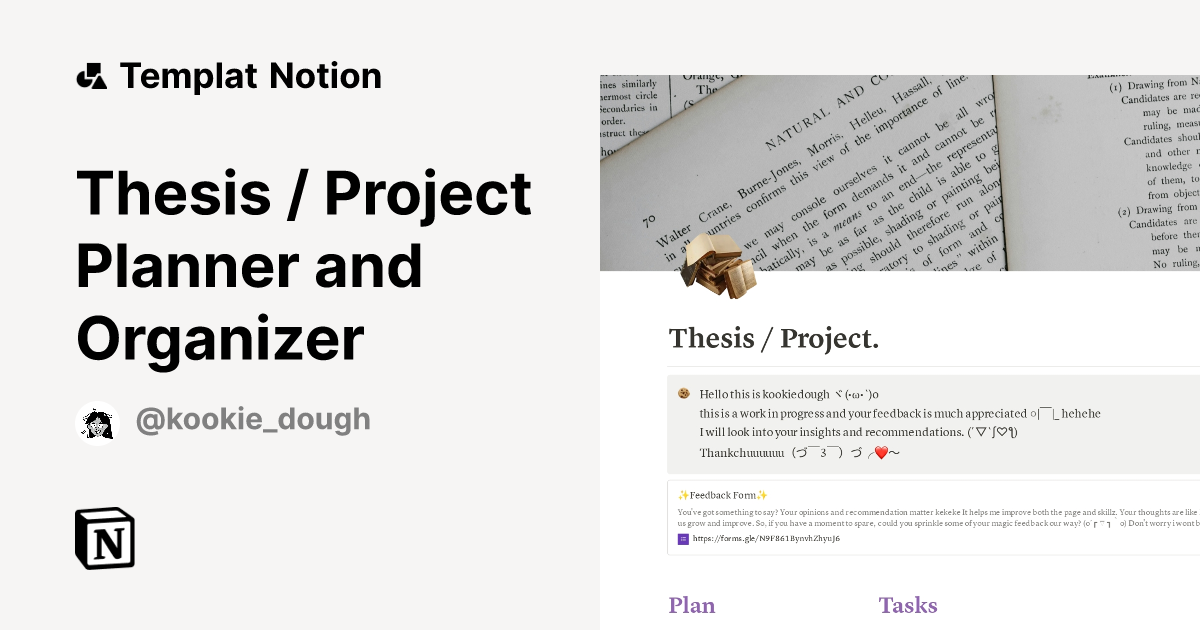 Thesis / Project Planner and Organizer Templat oleh Kookie_Dough ...