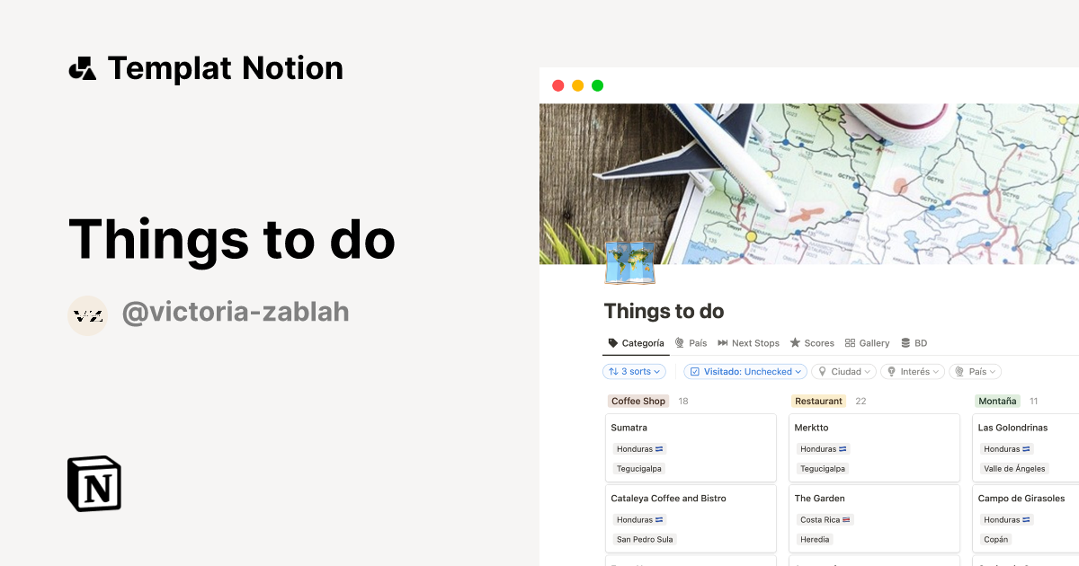Templat Things to do | Notion Marketplace