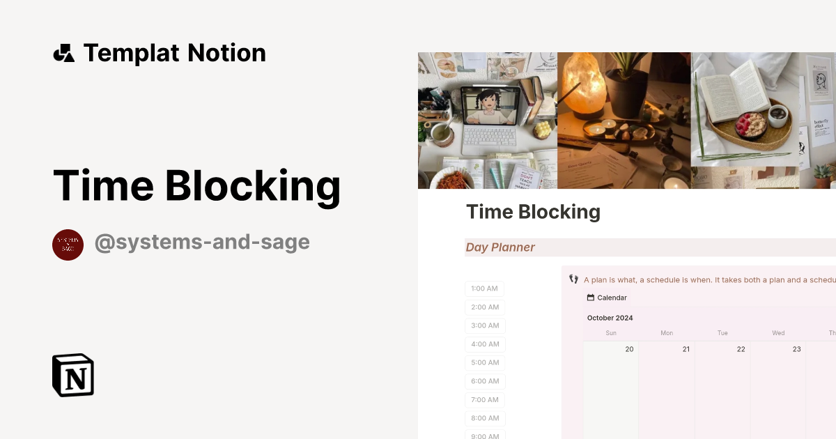 Time Blocking Templat oleh Aadityaa Shekhar | Notion Marketplace