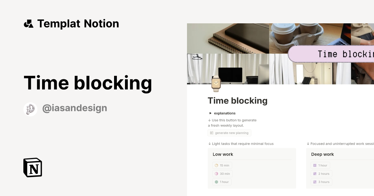 Templat Time blocking | Notion Marketplace
