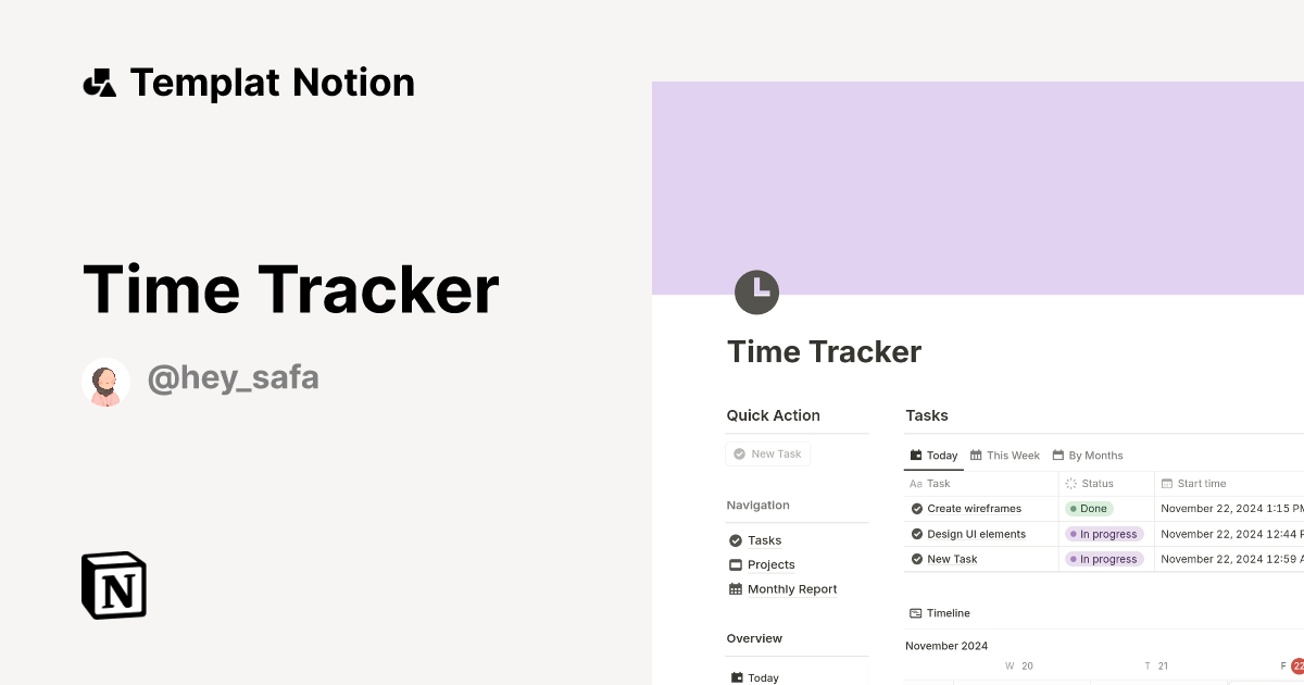Templat Time Tracker | Notion Marketplace