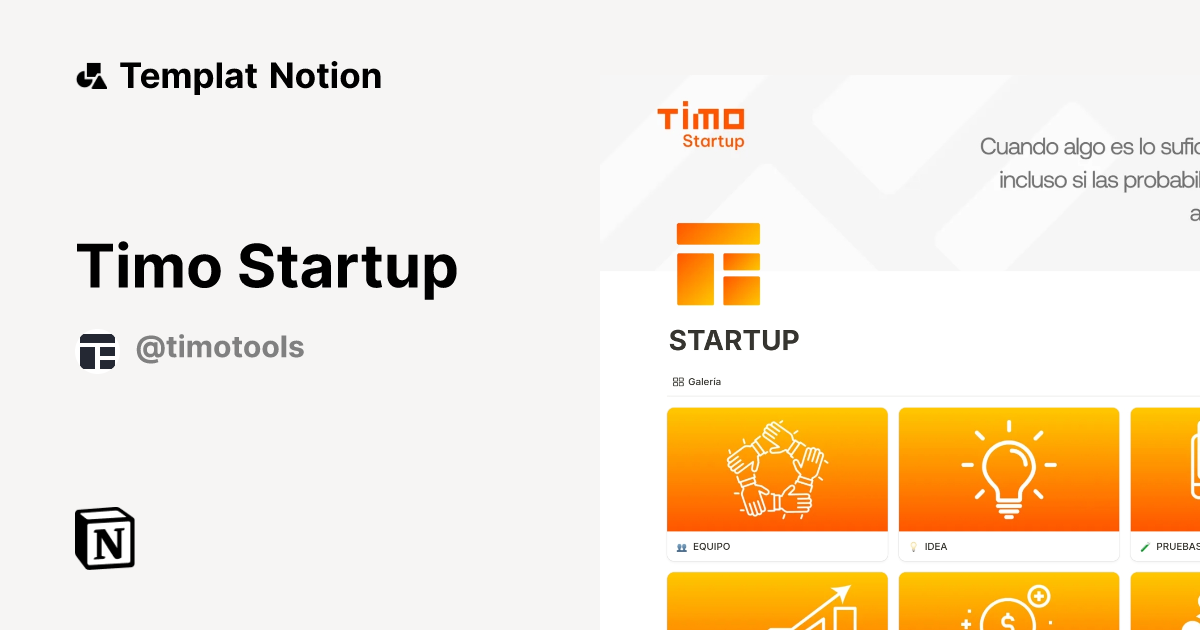 Templat Timo Startup | Notion Marketplace