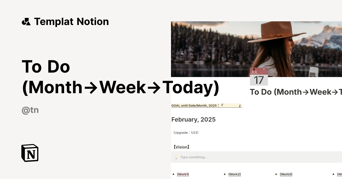 Templat To Do (Month→Week→Today) | Notion Marketplace