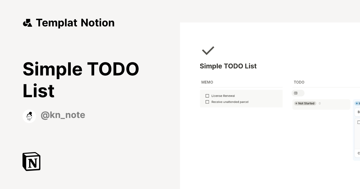 Templat Simple TODO List | Notion Marketplace