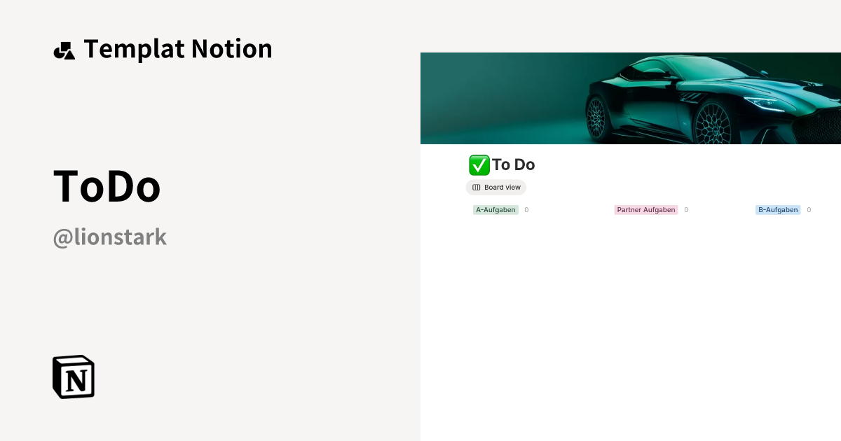 ToDo Templat oleh Lion Stark | Notion Marketplace