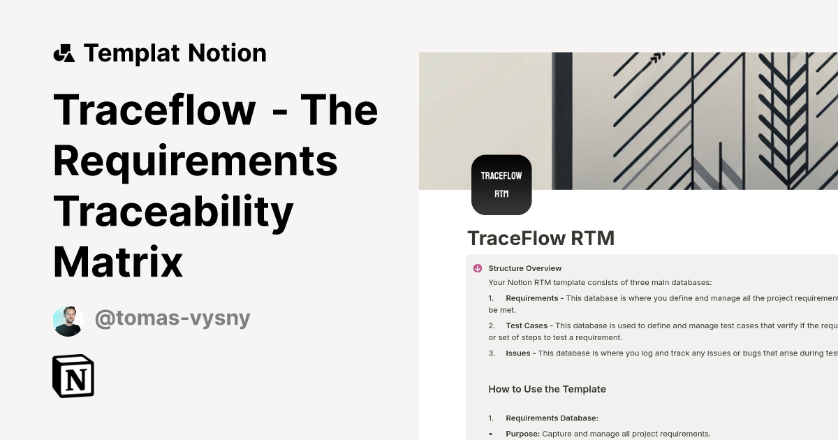Templat Traceflow - The Requirements Traceability Matrix | Notion ...