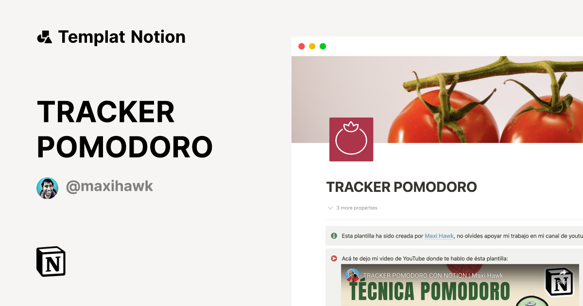 Templat TRACKER POMODORO | Notion Marketplace