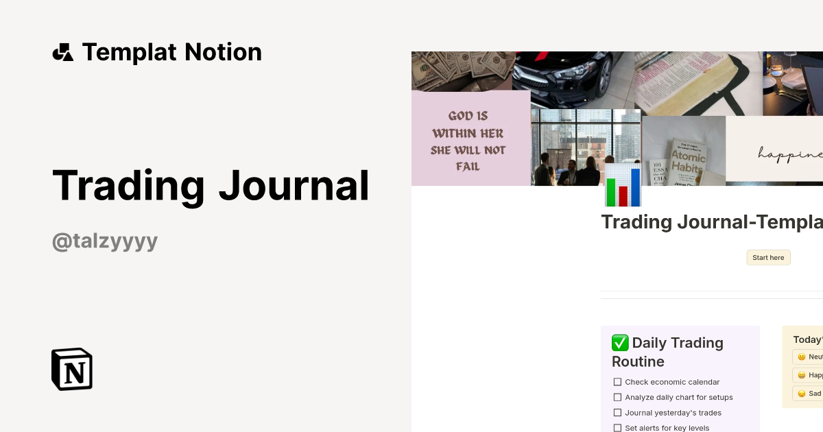 Trading Journal Templat oleh Trading templates | Notion Marketplace