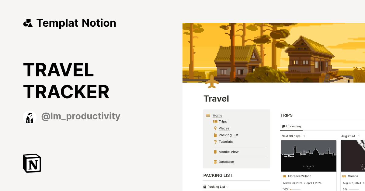 Templat TRAVEL TRACKER | Notion Marketplace