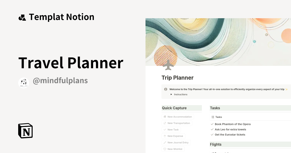 Templat Travel Planner | Notion Marketplace