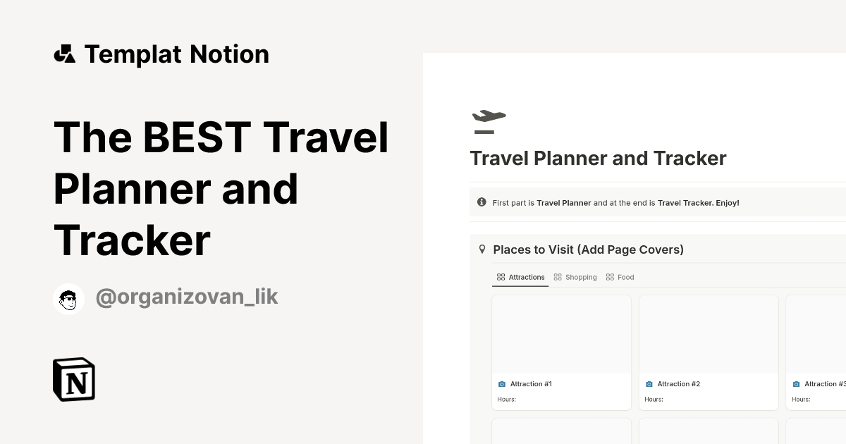 The BEST Travel Planner and Tracker Templat oleh Organizovan Lik ...