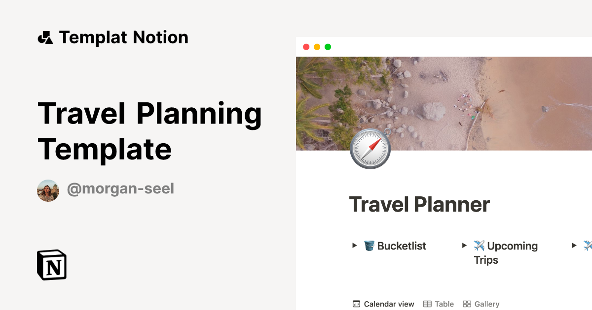 Templat Travel Planning Template | Notion Marketplace