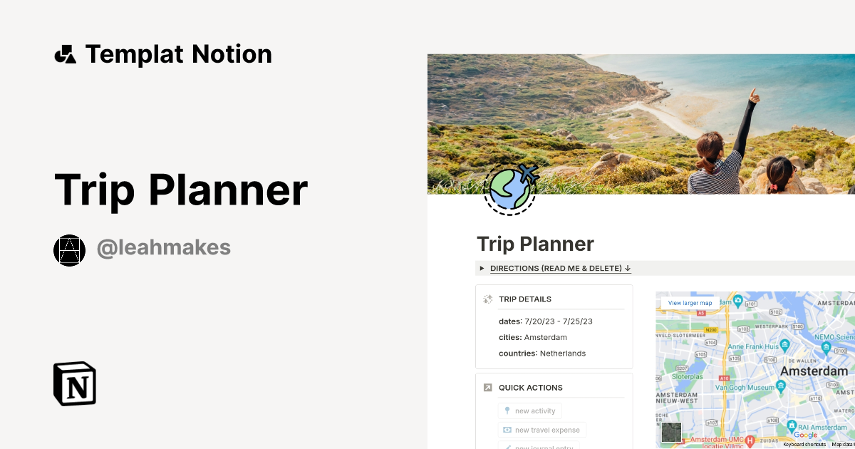 Templat Trip Planner | Notion Marketplace