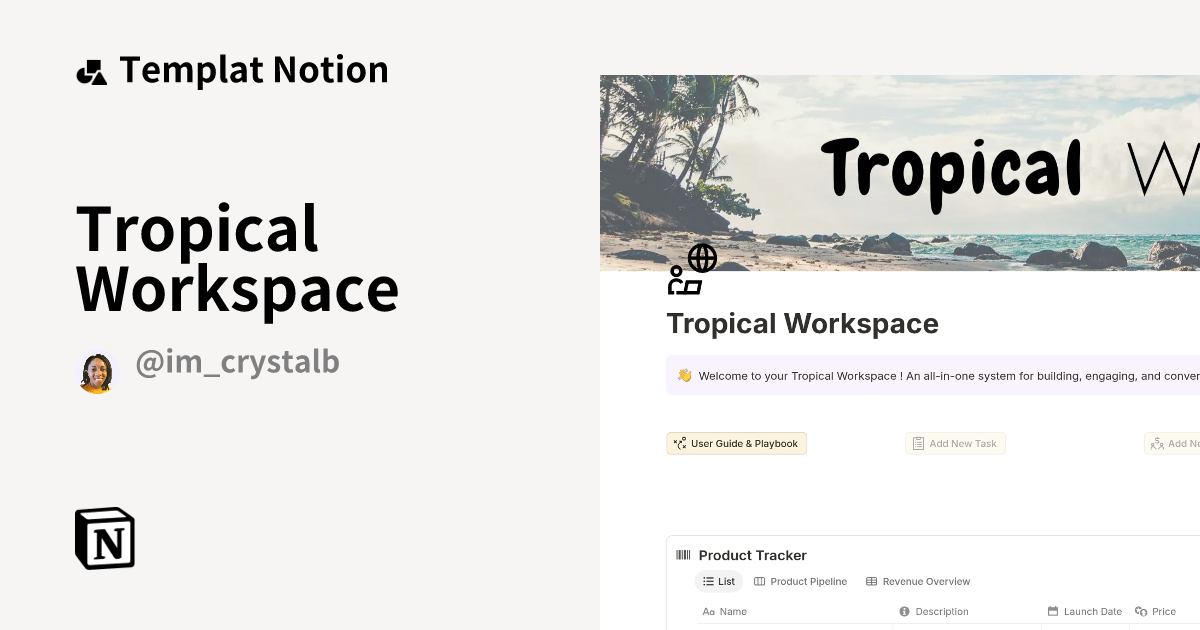 Templat Tropical Workspace | Notion Marketplace
