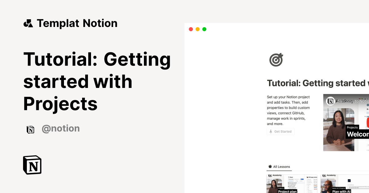 Tutorial: Getting started with Projects Templat oleh Notion | Notion Marketplace