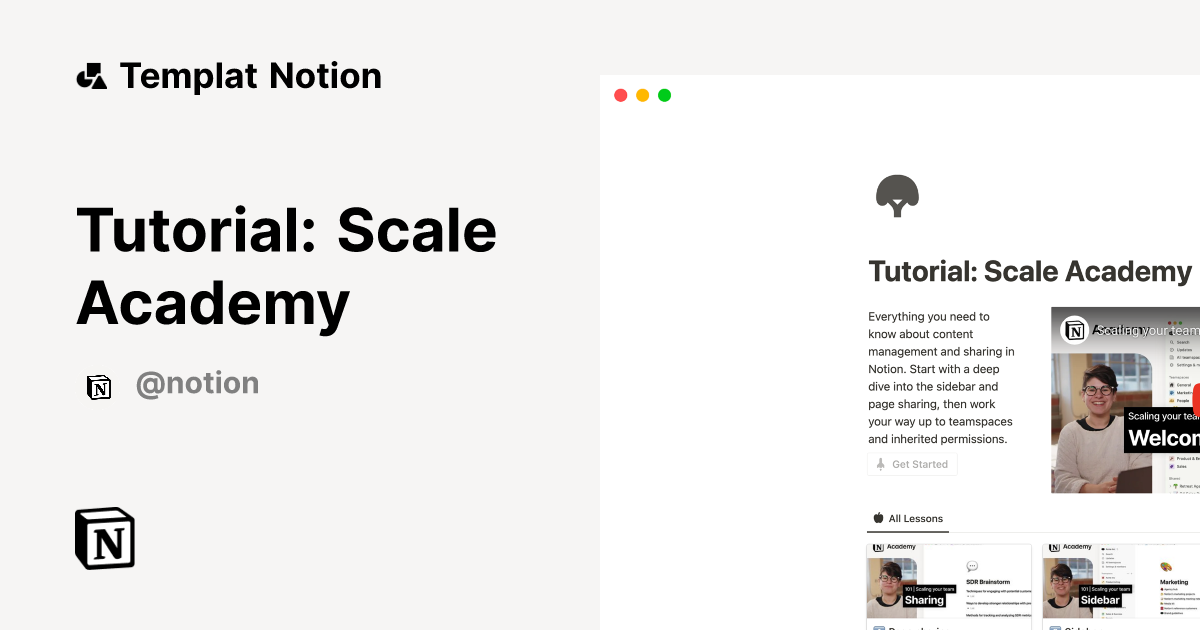 Templat Tutorial: Scale Academy 2025 | Notion Marketplace