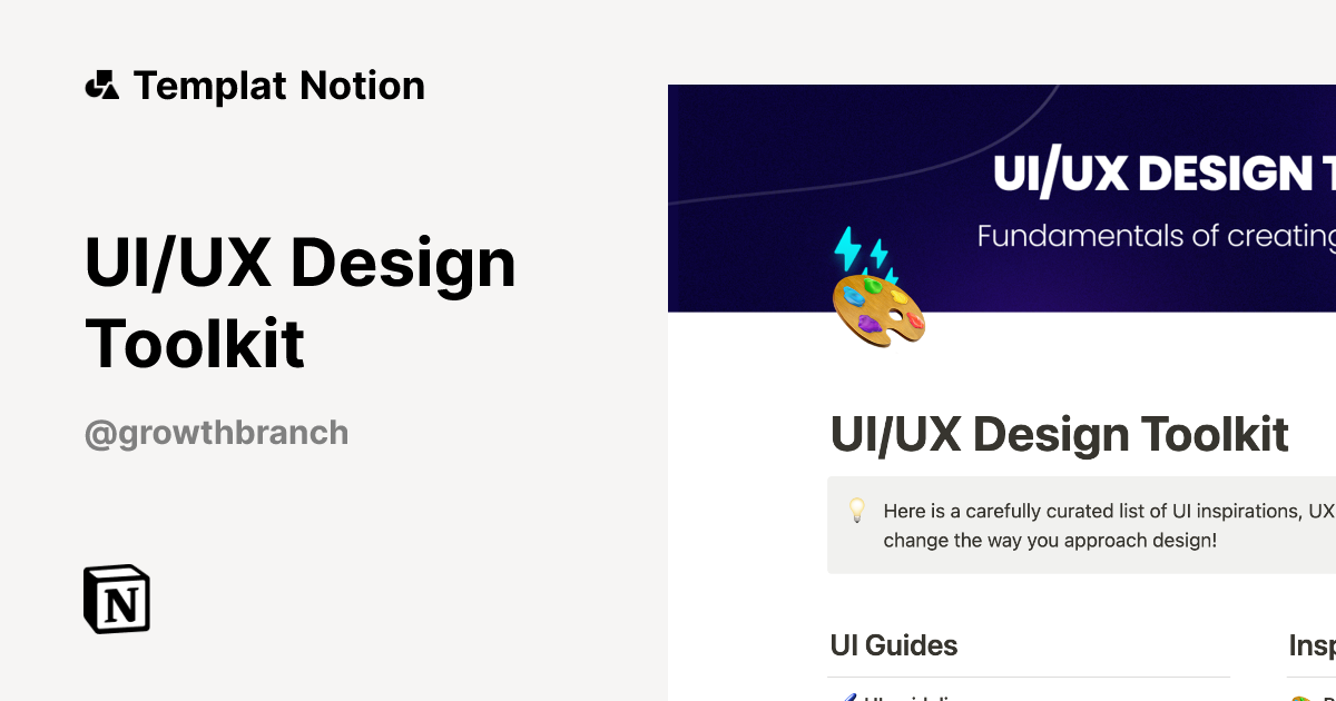 Templat UI/UX Design Toolkit | Notion Marketplace