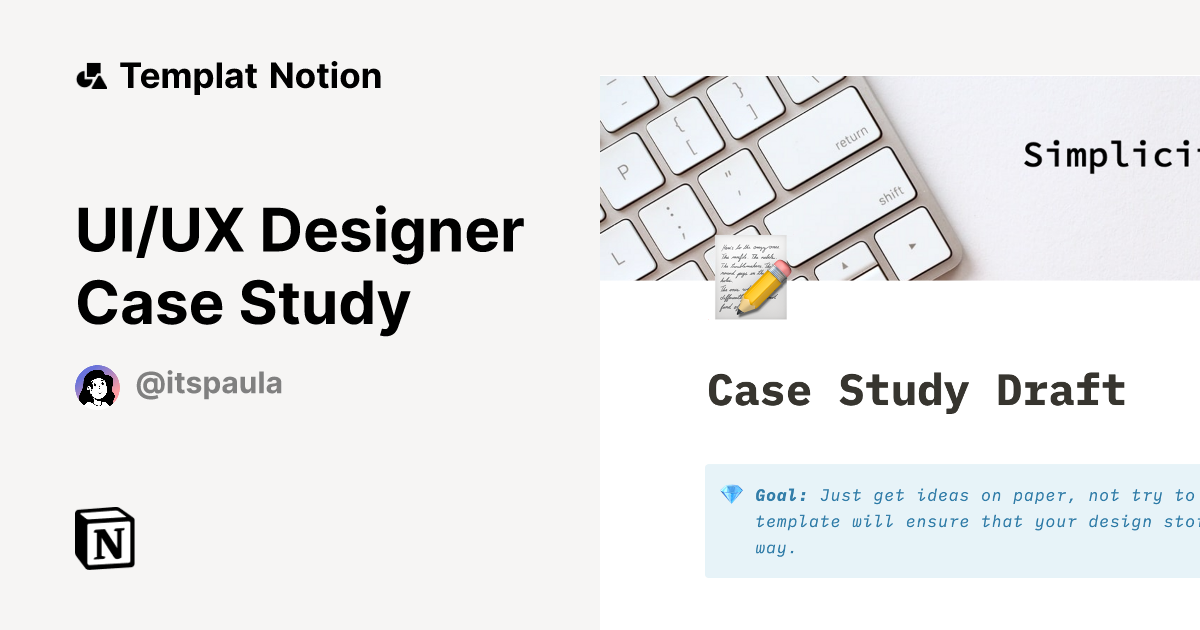 Templat UI/UX Designer Case Study | Notion Marketplace