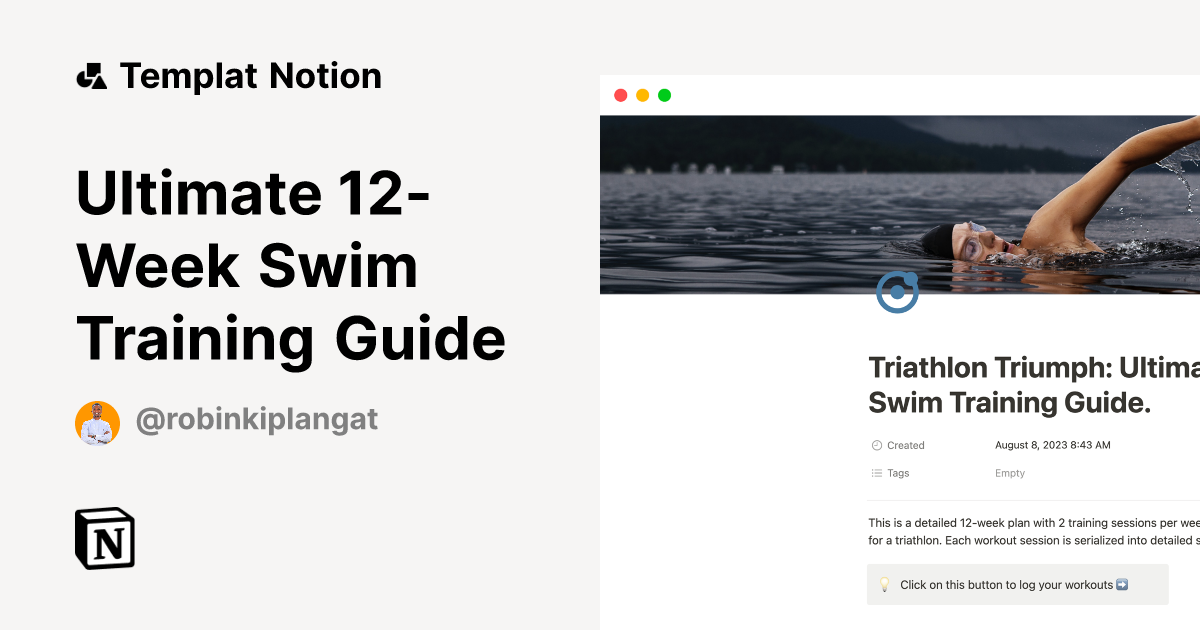 Templat Ultimate 12-Week Swim Training Guide | Notion Marketplace